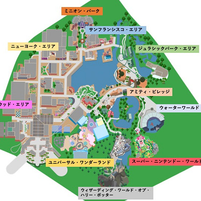 ユニバ（USJ）エリアマップ| キャステル | CASTEL ディズニー情報